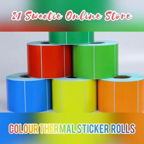 [ALL COLOUR DIRECT THERMAL ROLLS] COLOUR DIRECT THERMAL STICKER LABEL ...
