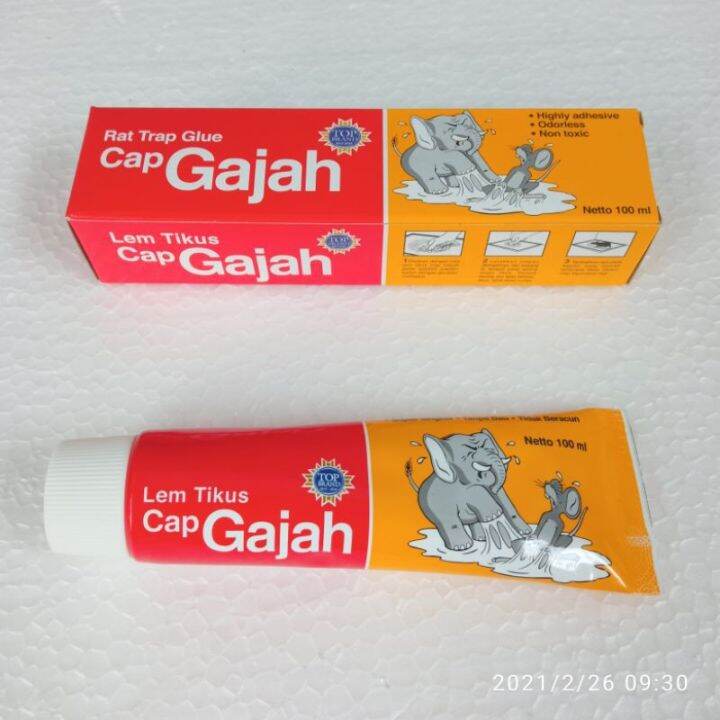 lem tikus, rat trap cap gajah tube 100ml lem tikus super lengket ...