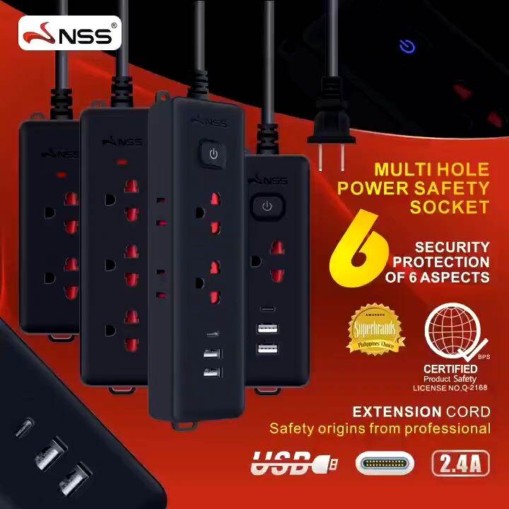 Multi-Function Socket Extension outlet with switch USB cable socket ...