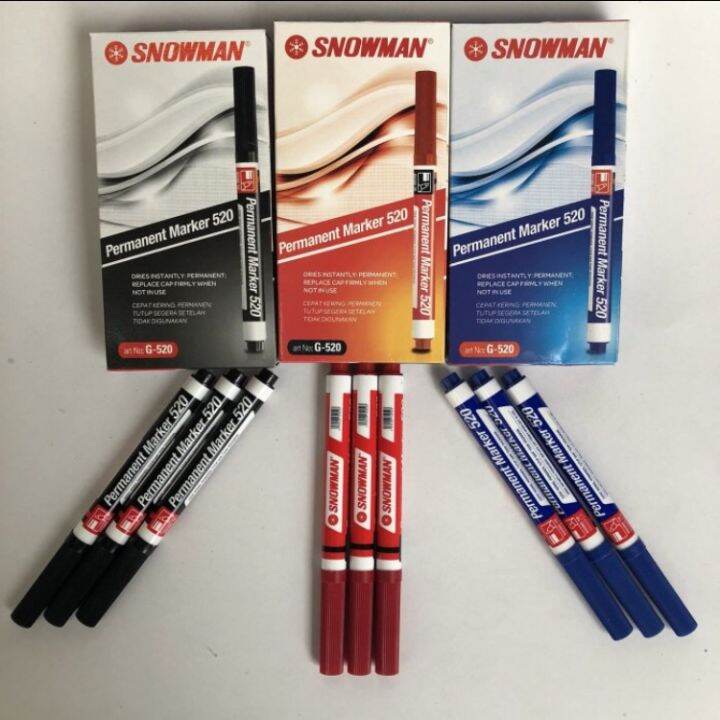 Spidol Snowman Permanen G-520 (12pcs) | Lazada Indonesia