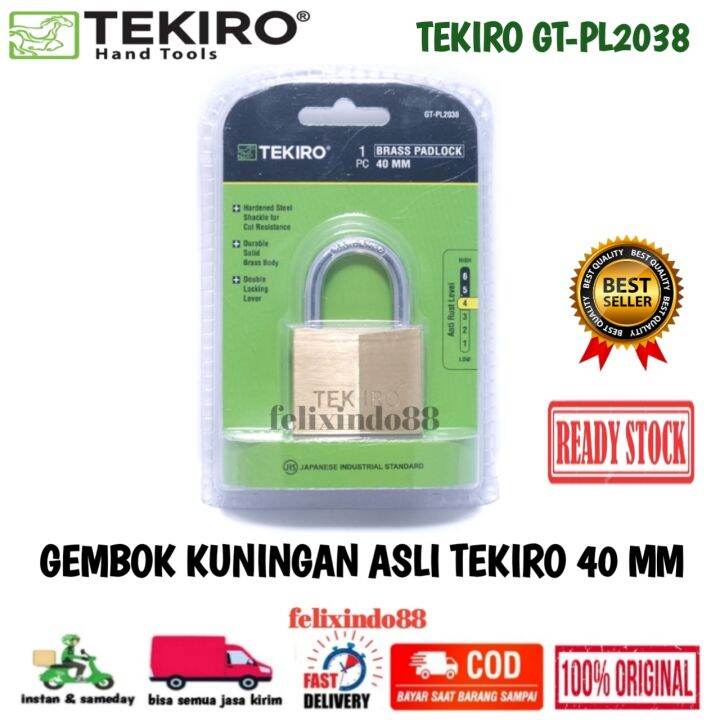 GEMBOK KUNINGAN TEKIRO -GEMBOK ANTI MALING 40 MM -PADLOCK BRASS ...