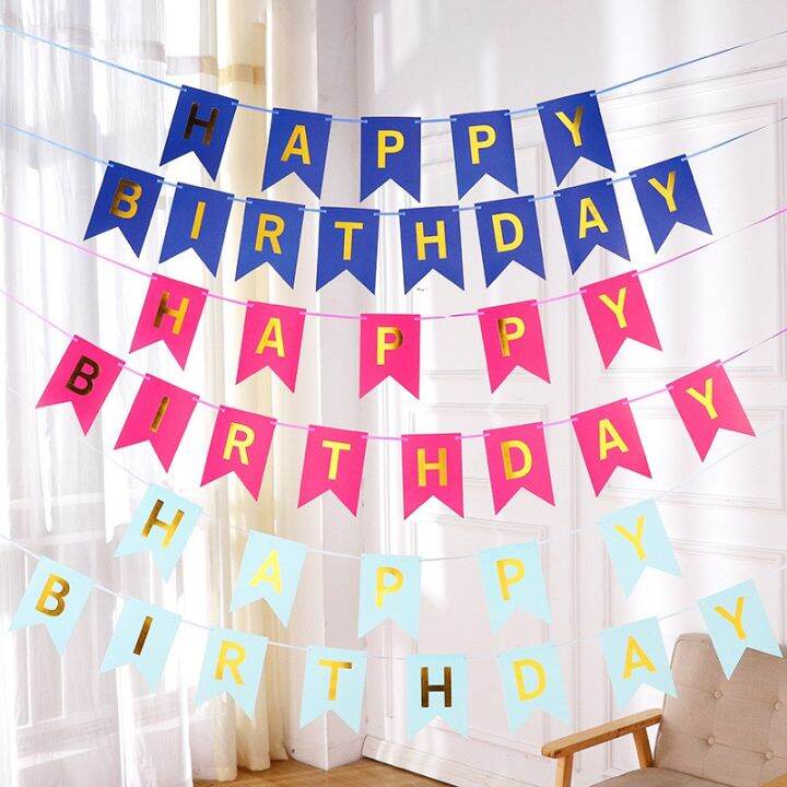 happy birthday banner hbd banner pastel / metallic color part needs ...