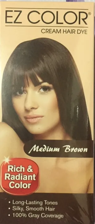 EZ COLOR CREAM HAIR DYE (medium brown)by Hbc product | Lazada PH