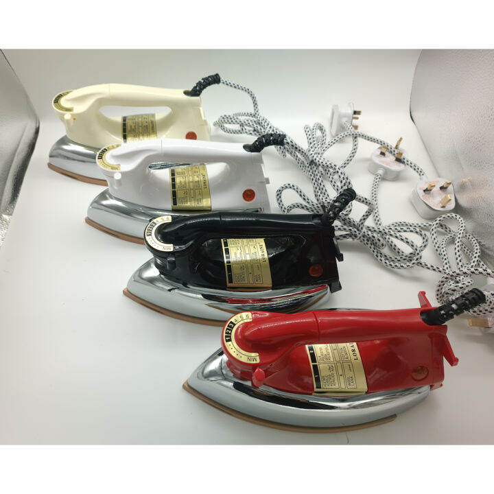 LOR.AINE Electric Heavy Dry Iron. 2000W ceramic coated dole plates with ...