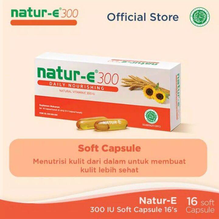 natur-E soft capsule 300 IU isi 16 untuk mencerahkan dan melembabkan ...