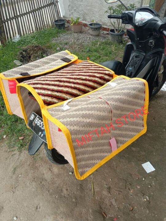 KERANJANG MOTOR/TAS MOTOR/TAS KURIR BAHAN GONI SUPER JUMBO | Lazada ...