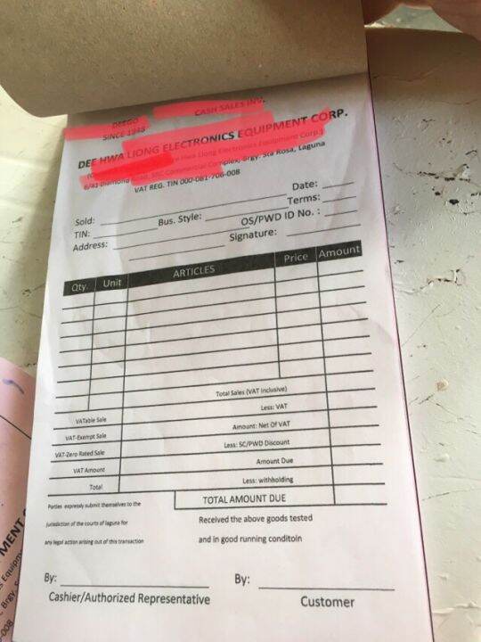 Customized Receipt | Lazada PH