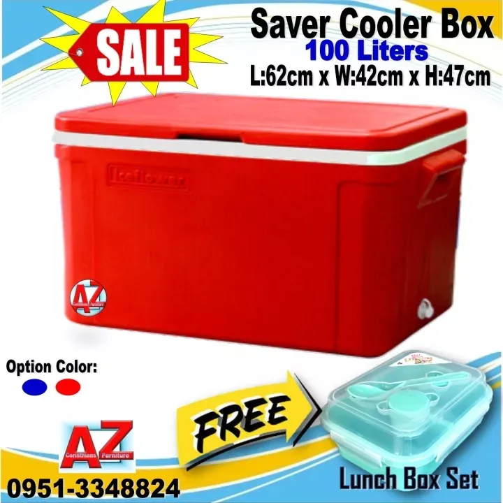 Ice flower Saver Cooler Box 100 Liters-FREE Lunch Box | Lazada PH
