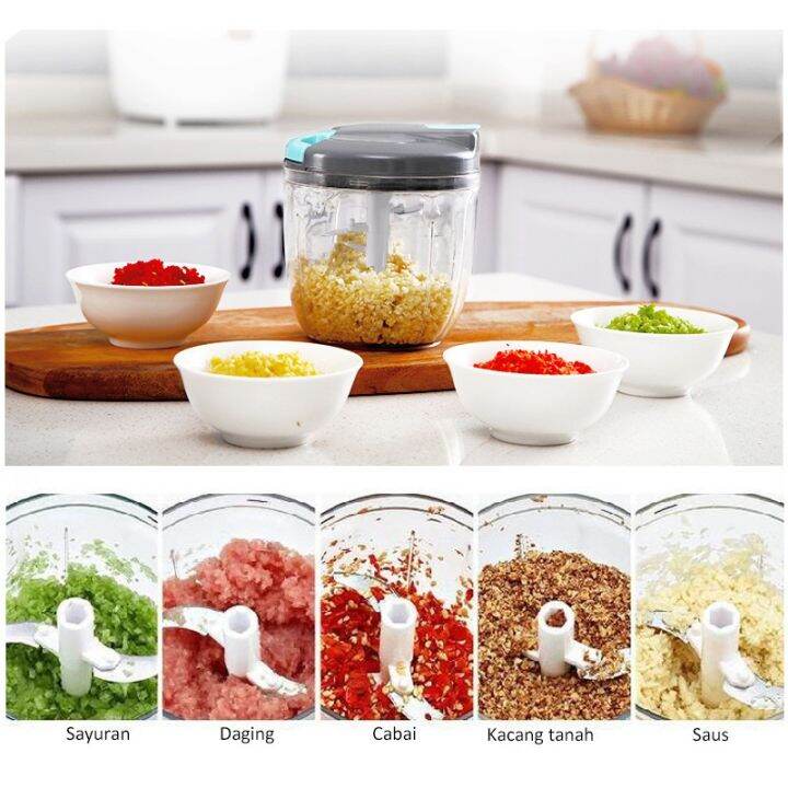 Blender Murah Promo Tarik manual tanpa listrik 3 & 5 mata pisau chopper ...