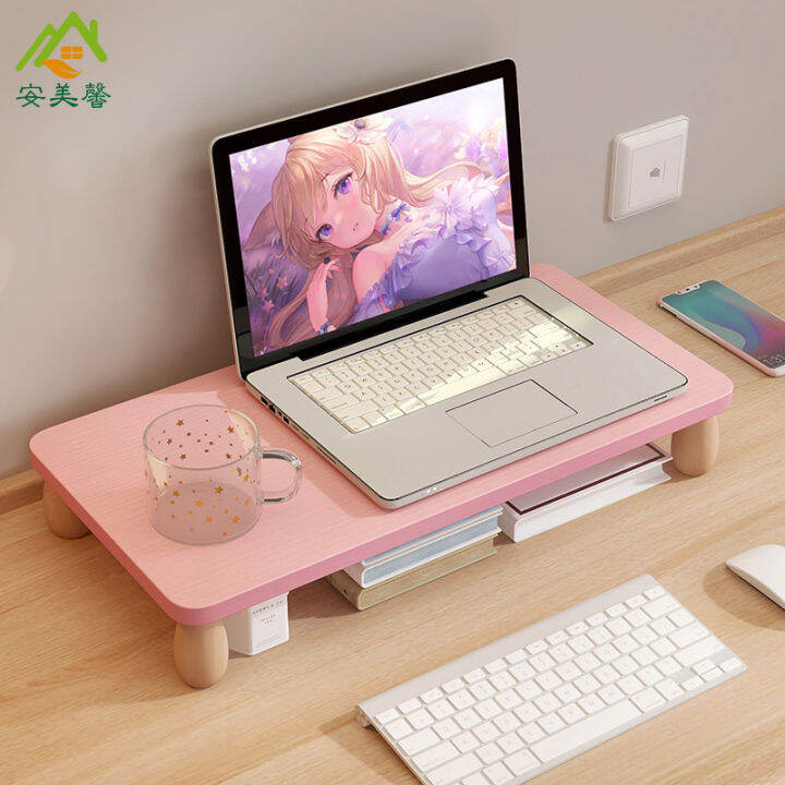 Pink Monitor Elevated Rack Office Desktop Desktop Computer Stand Flat ...