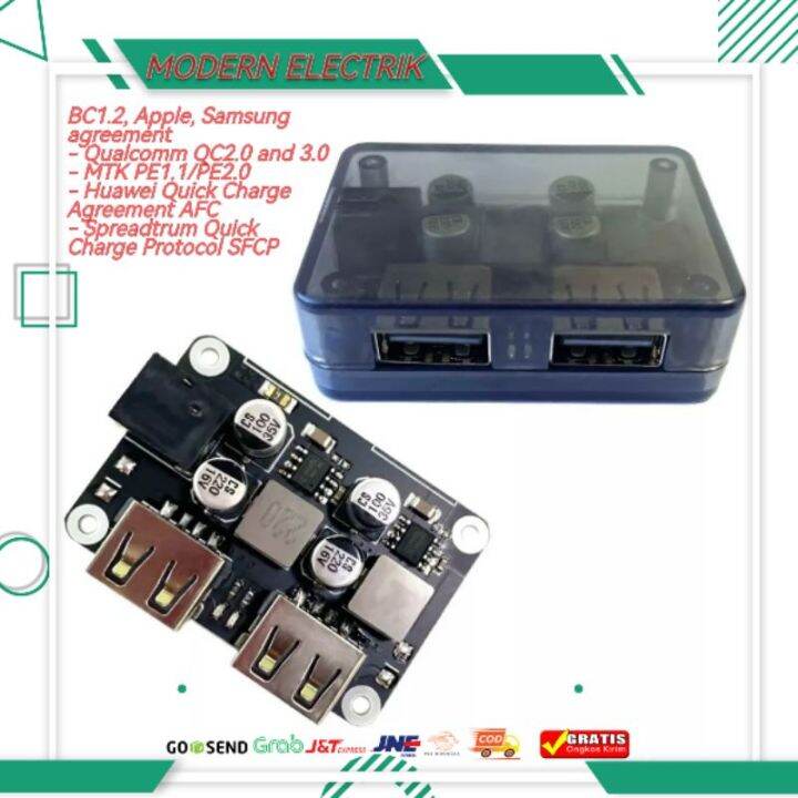 Modul fast charging dual USB step-down 9-30v to QC3.0 Quick Charger 2 ...