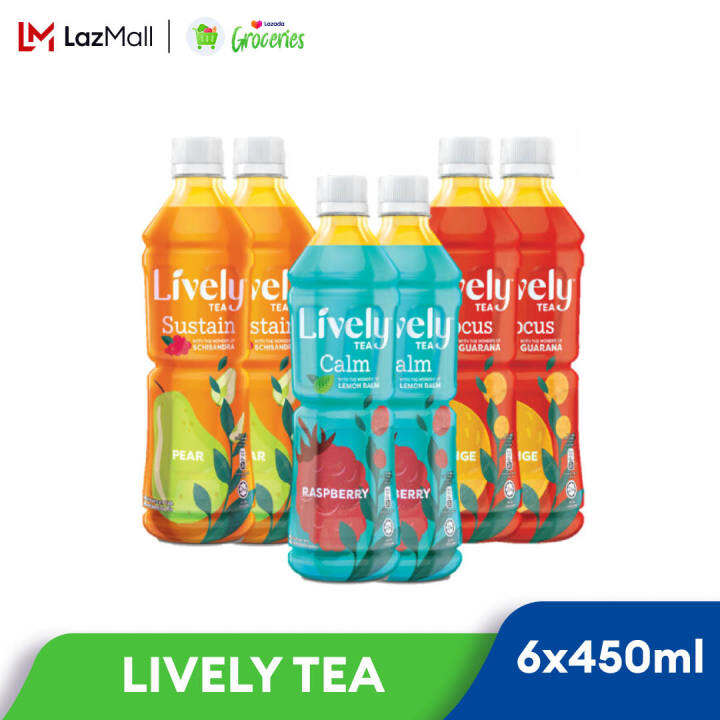 LIVELY Tea Mix Flavour Bundle PET (450ml x 6) | Lazada