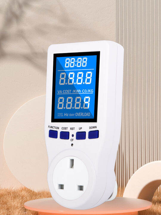 (Max 15A / 9999W) Blue Screen Of Full View Power Meter Watt Meter Power ...