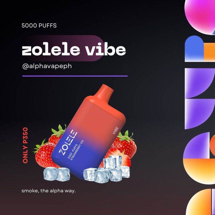ZOLELE VIBE 5000 PUFFS 3% NIC DISPOSABLE POD RECHARGEABLE | Lazada PH