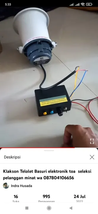 Klakson BASURI TELOLET modul saja | Lazada Indonesia