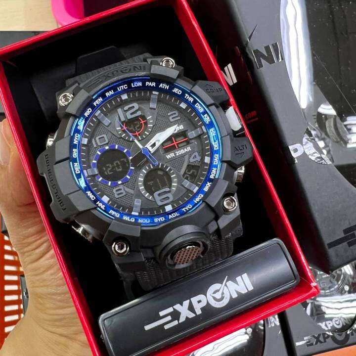 EXPONI Watch นาฬิกาผู้ชาย สายยาง กันน้ำ งานแท้ | Lazada.co.th