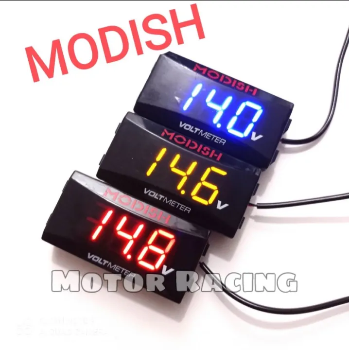 voltmeter motor digital waterproof led/volmeter mobil | Lazada Indonesia