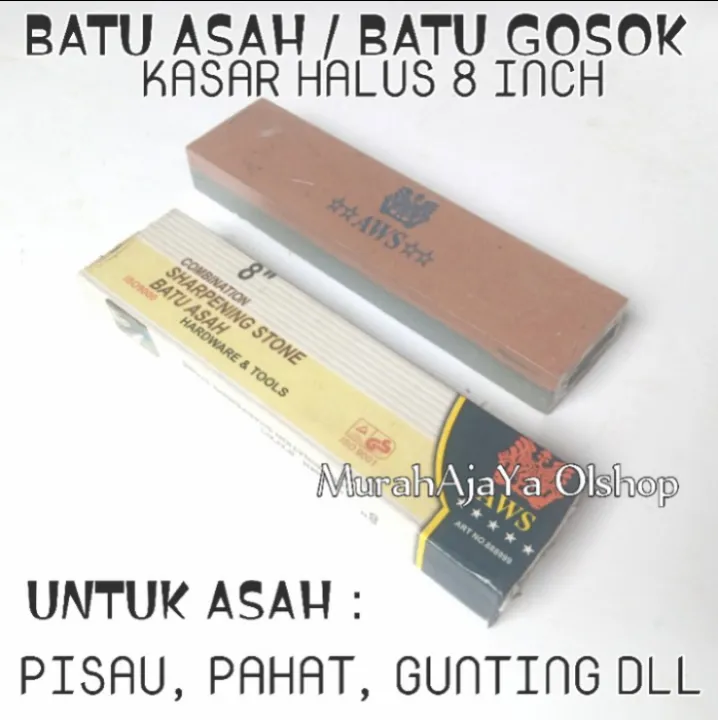 BATU ASAHAN / BATU GOSOK / BATU UNGKAL 8 INCH KASAR DAN HALUS UNTUK ...