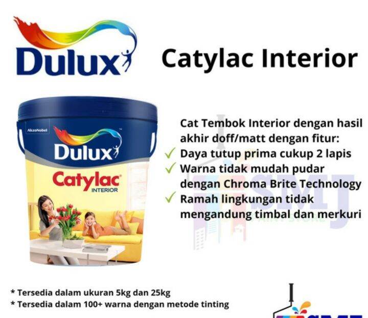 Cat Tembok Interior DULUX CATYLAC warna putih 1501 ukuran 5 kg | Lazada ...
