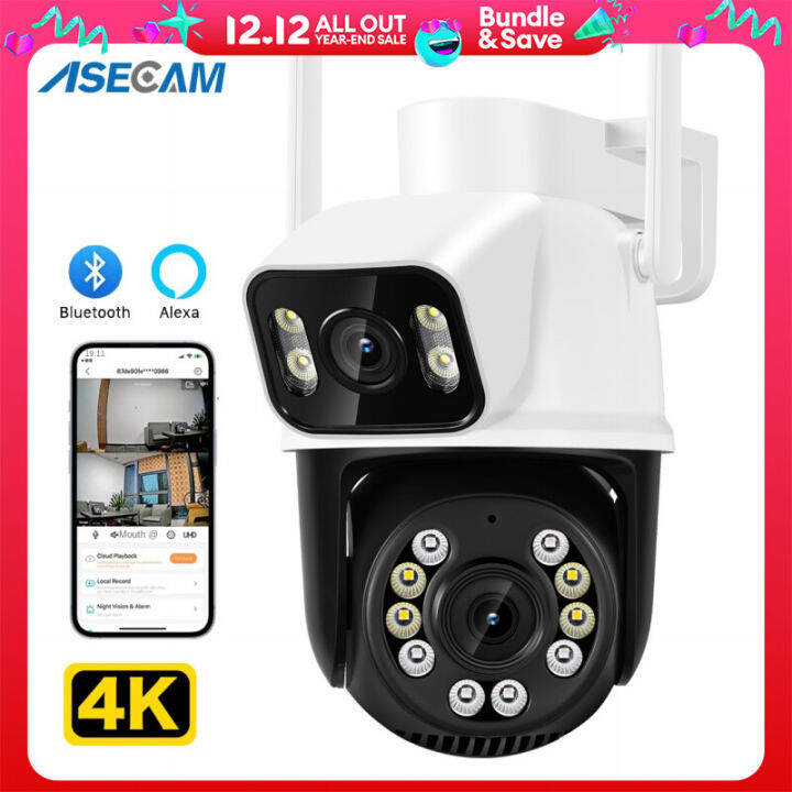 New 8MP 4K PTZ Wifi Camera Dual Lens with Dual Screen Ai Human Detect Auto Tracking Outdoor ...