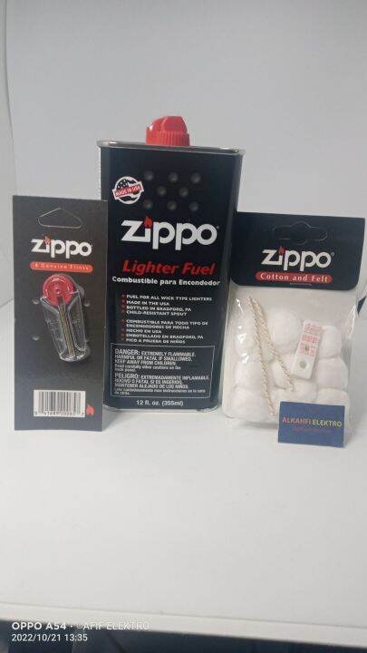 PAKET MINYAK ZIPPO 355ML BATU KAPAS SUMBU KOREK ZIPPO ORIGINAL | Lazada ...