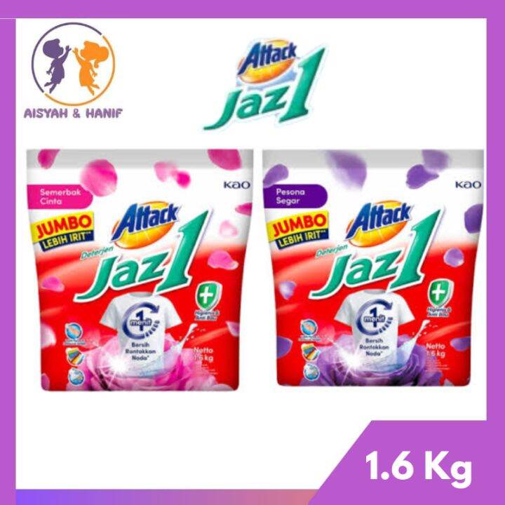 Attack Jazz 1 Detergent Bubuk 1,6 Kg - Semerbak Cinta / Pesona Segar | Lazada Indonesia