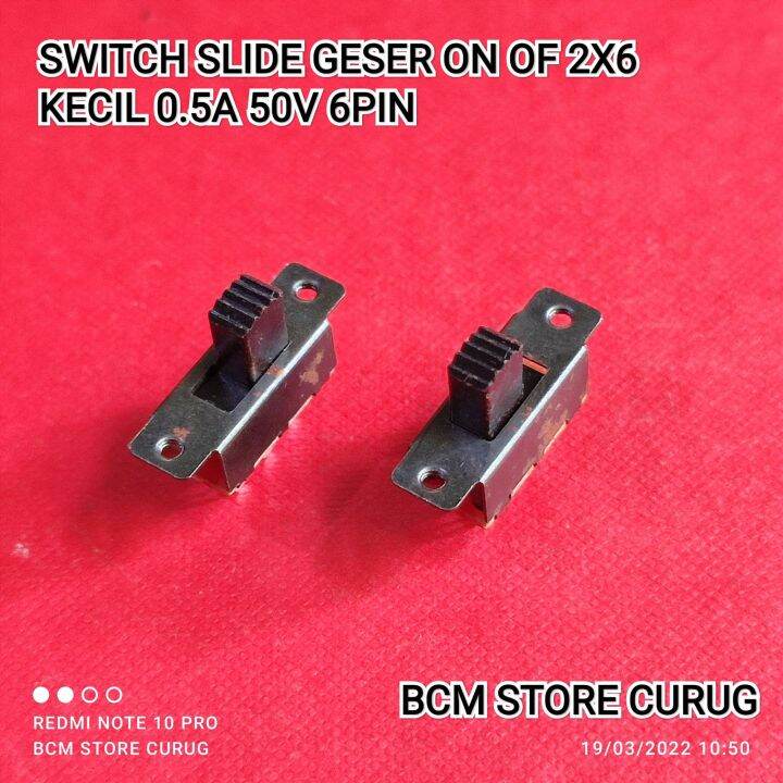 SWITCH SLIDE SAKLAR GESER ON OFF DPDT 2x3 6 PIN 0.5A 50V KECIL | Lazada Indonesia