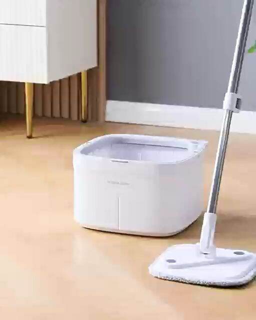 Joybos Self Wash Spin Mop M16 White Gray Spinner Flat 360 Rotating Cleaner With Turbo Flushing ...
