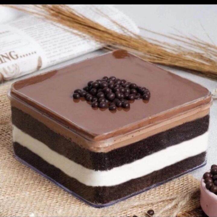 toples natha/ desert/ cake persegi sn168 ukuran 200gr isi 12 set ...