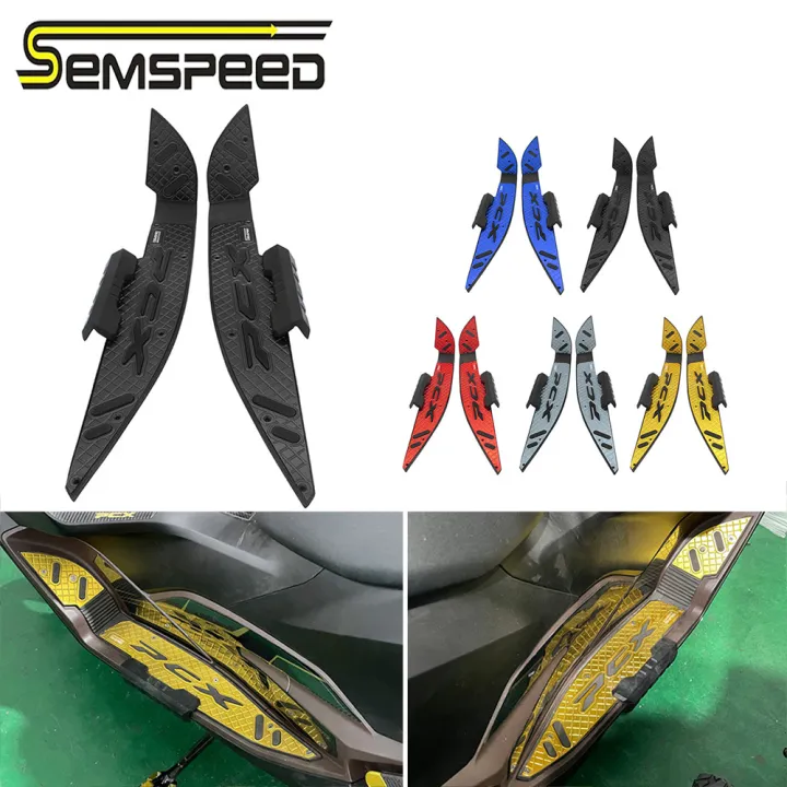 SEMSPEED CNC Front Footrest Footpegs Foot Rest Pegs Step For Honda PCX ...