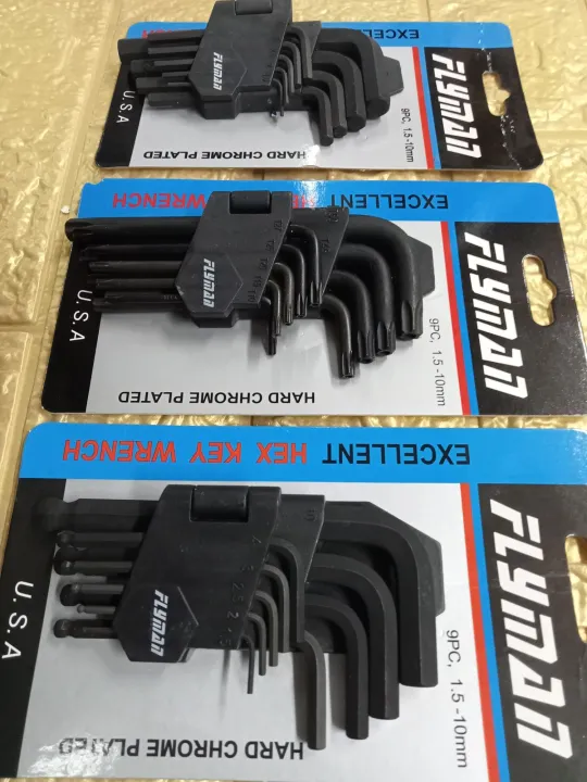 Original FLYMAN 9pcs Short Allen wrench (flower type, ballpoint, Flat ...