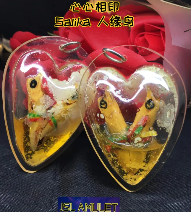 心心相印 人缘鸟 salika 爱情鸟 人缘招财法宝 木雕人缘鸟 Thailand amulet 泰国佛牌 Azimat siam thai amulet Wat bangpra 龙婆三安 ...