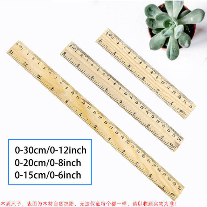 Multi-specification wooden single-sided double-scale ruler office ...