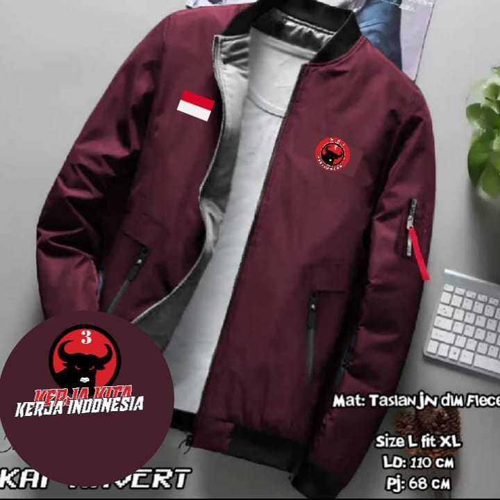 Jaket PDI perjuangan terbaru model bomber request gratis | Lazada Indonesia