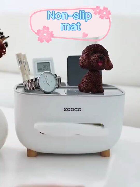 (พร้อมส่ง)ECOCO กล่องทิชชู่ มีที่วางโทรศัพท์ ที่ใส่ทิชชู่ กล่องกระดาษ ...