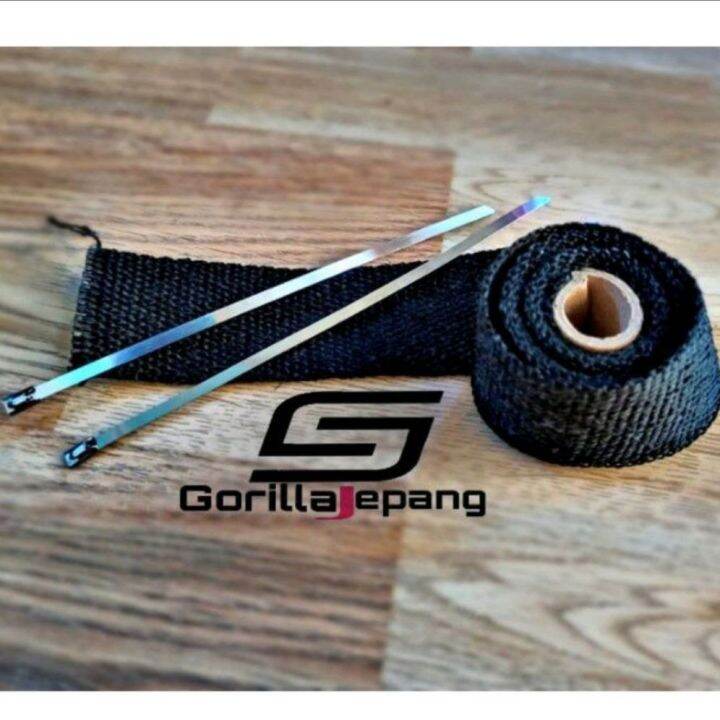 wrap knalpot anti panas panjang 1 meter set klem 2 biji | Lazada Indonesia