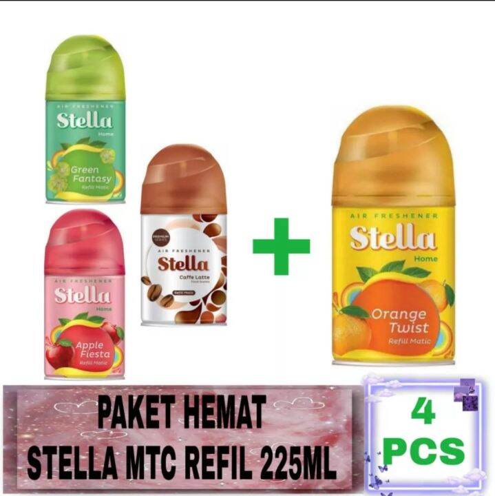 Stella Pengharum Ruangan Semprot Matic Refill 225ML Paket Hemat [3+1 ...