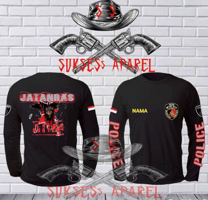 kaos jatanras lengan panjang/crime hunter/polisi | Lazada Indonesia