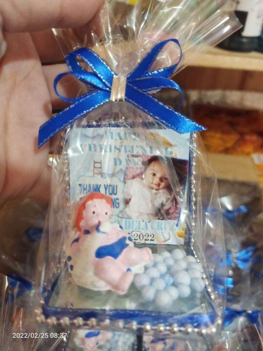baby with 2x2 glass souvenir for birthday and christening available for ...
