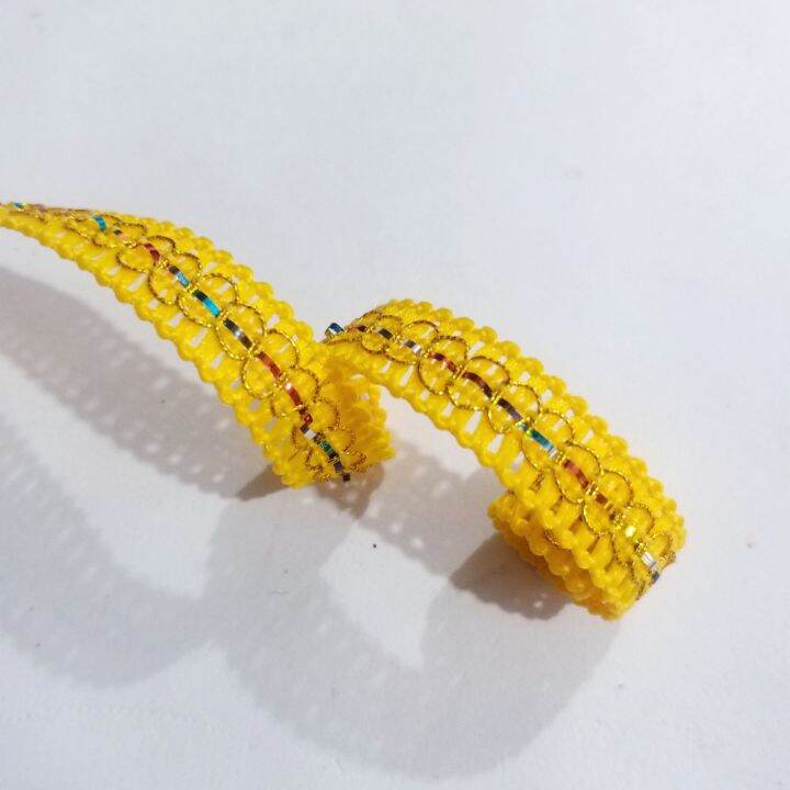 per 5 meter pita renda warna kuning lebar 1 cm | Lazada Indonesia