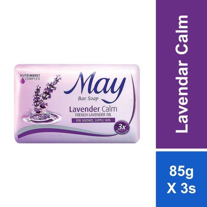 May Bar Soap Lavender Calm 85g x 3s | Lazada