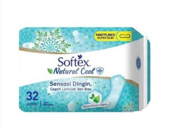 softex pantiliner natural cool extra daun mint dan daun sirih isi 32 pad | Lazada Indonesia