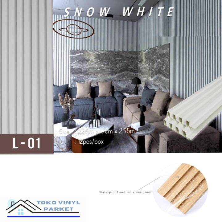 wall panel wpc partisi dinding L-01 Snow White | Lazada Indonesia