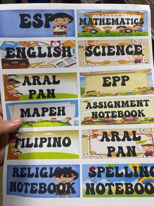 SUBJECT LABEL FOR NOTEBOOKS | Lazada PH
