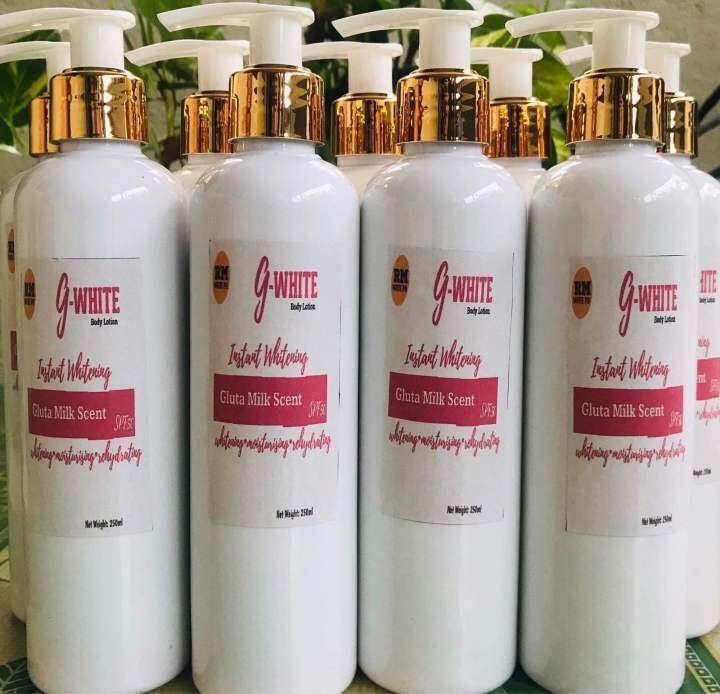 PROMO G-White Instant Whitening Lotion 250ml with Gluta Milk Scent ...