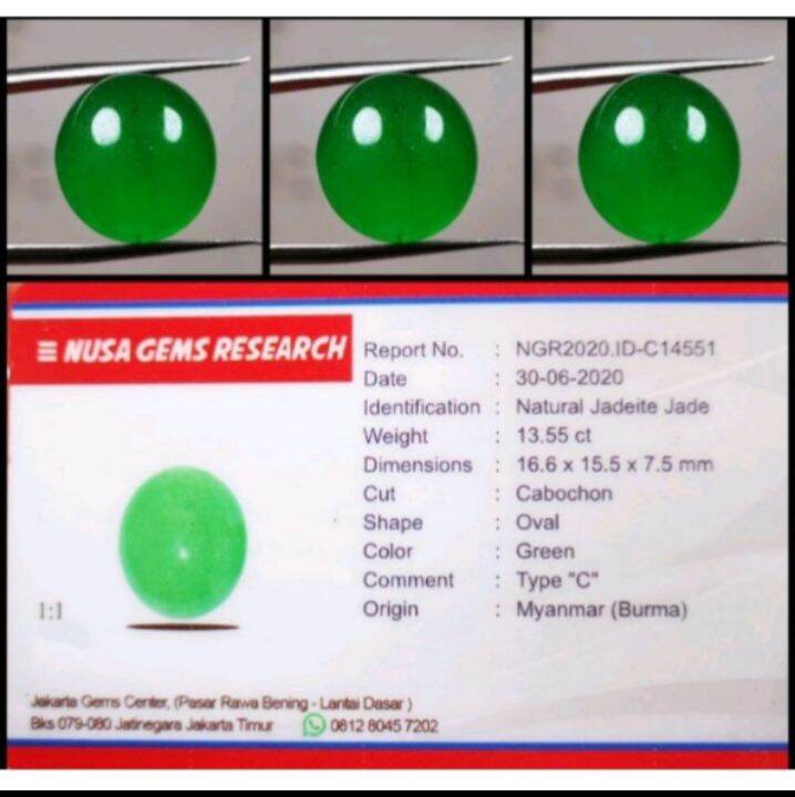 batu permata Giok burma tipe C + memo lab | Lazada Indonesia