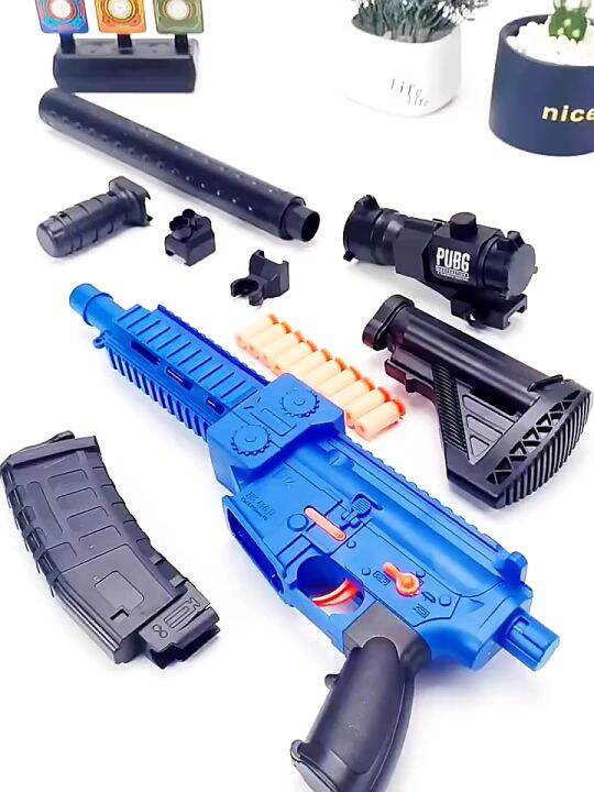 QQ toys ปืนเนิฟสมจริง ปืนของเล่นเด็ก ปืนของเล่น M416 ปืนกระสุนอ่อน ยิงระยะไกล แถมกระสุนอ่อน10 ...