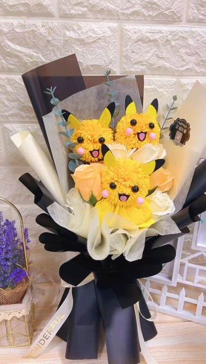 (ANIME SERIES) Pika! Pika! Pikachu Soap Flower Bouquet - 生日 | 礼物 ...