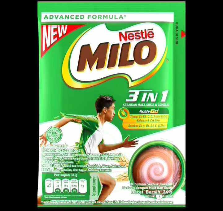 MILO 3IN1 SACHET 34 gram satuan eceran | Lazada Indonesia