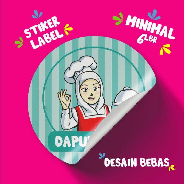 Stiker Label Logo Custom Produk Jualan Makanan Minuman Botol Gratis ...
